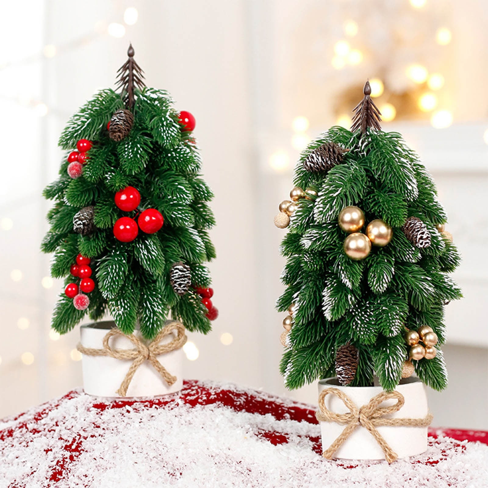 Xuniizn Table Top Christmas Tree, Plastic Small Christmas Tree for Desk ...