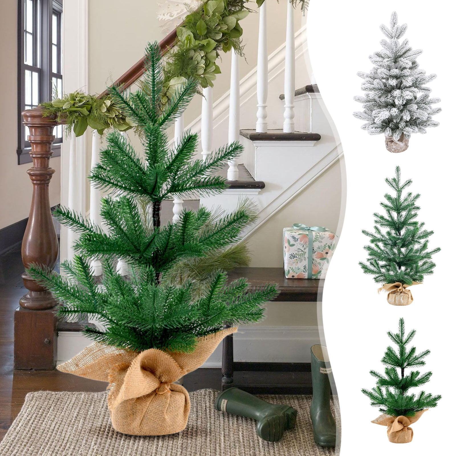 Xuniizn Table Top Christmas Tree, Plastic Small Christmas Tree for Desk ...