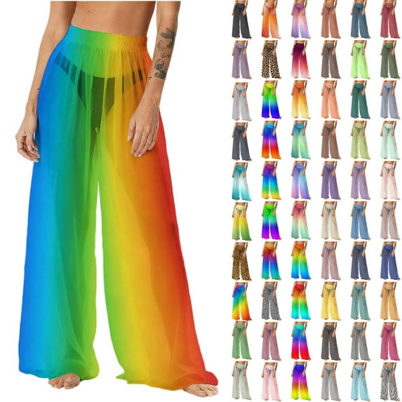 Xuniizn Women Sheer Mesh Pants Beach Swimsuit Bikini Bottom Cover up ...