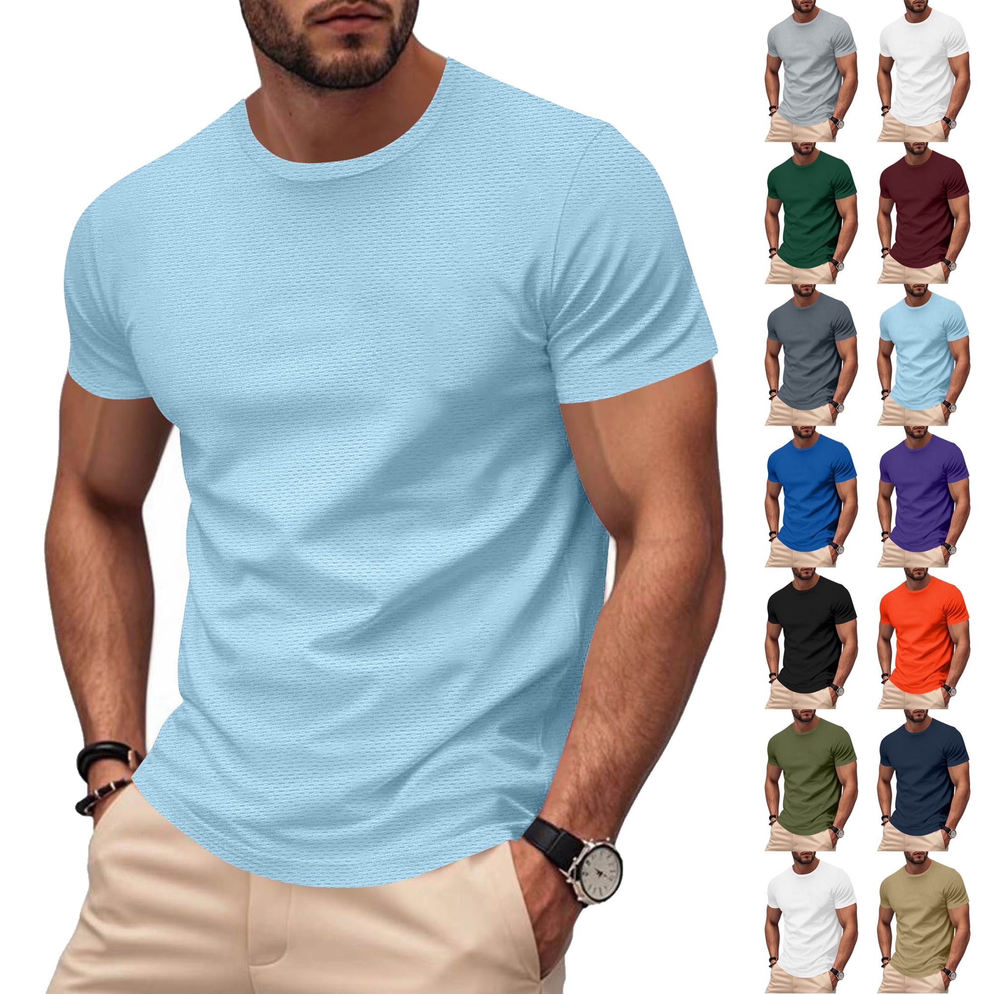 Xunlbb Mens Shirt Men'S Clothing Under $10 Fashionable Men's Solid ...