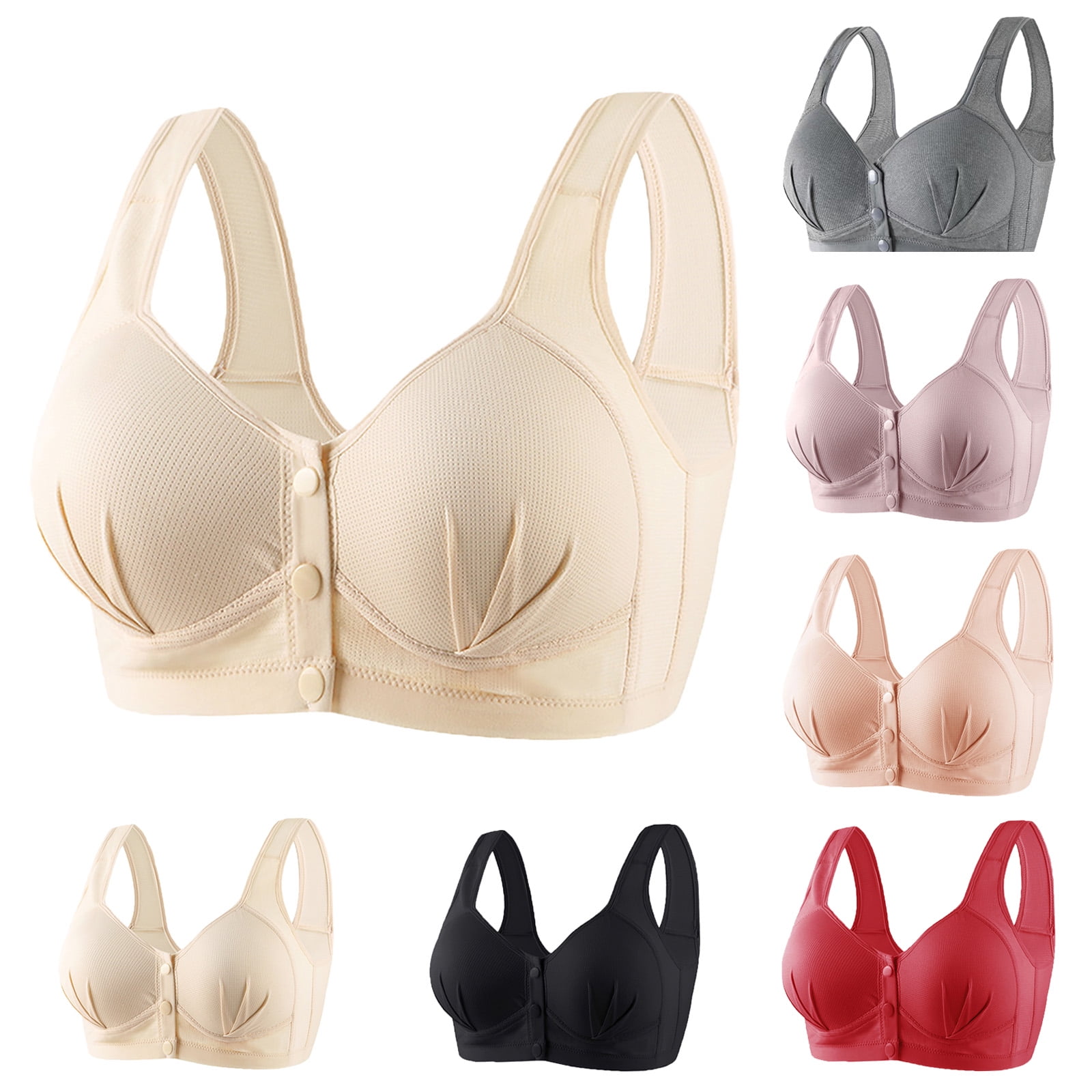 Xunlbb Sports Bras for Women, Women's Plus Size Front Buckle ...