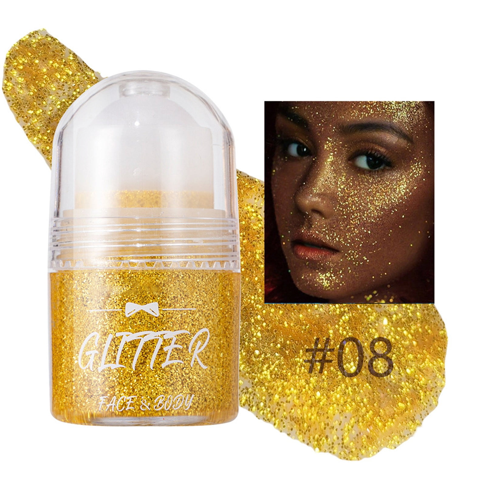 Xurol Body Glitter,Face Glitter,8 Colors Roll On Body Glitter Gel For ...