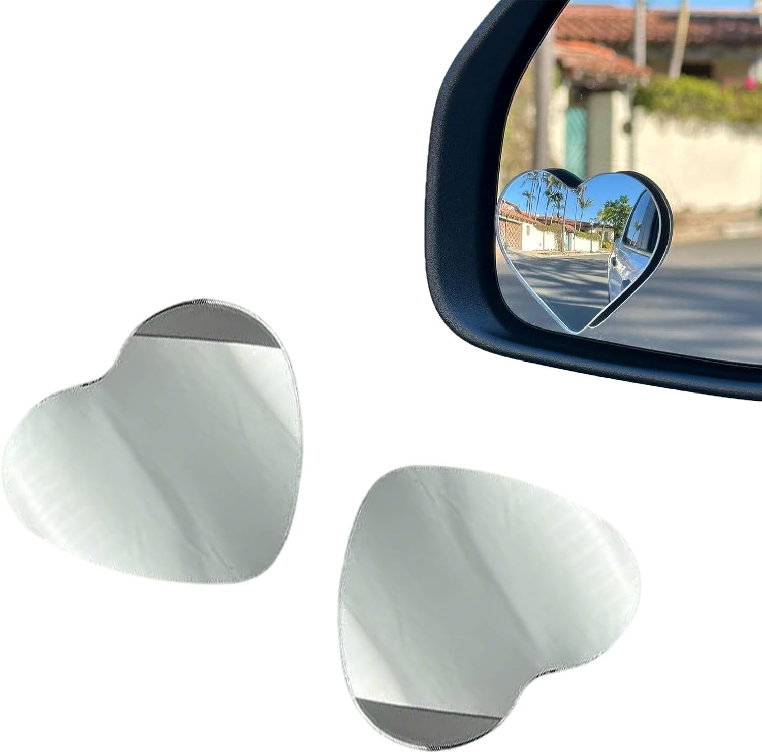 Xuyuan 2.3-inch Heart-shaped 360° Wide-angle HD Convex Mirror, Rimless ...