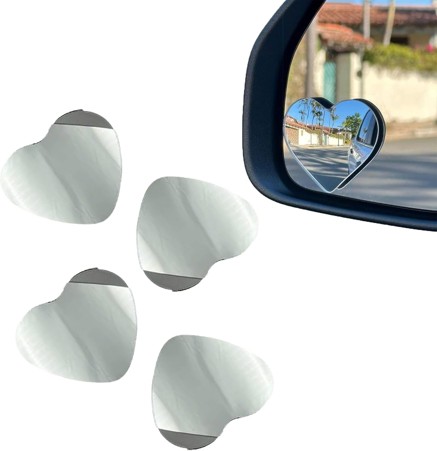 Xuyuan 2.3-inch Heart-shaped 360° Wide-angle HD Convex Mirror, Rimless ...
