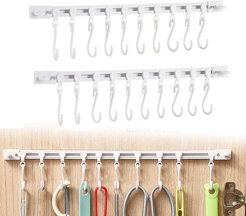 Xuyuan Multi-functional Slide Hooks,10 Hooks Telescopic Organiser ...