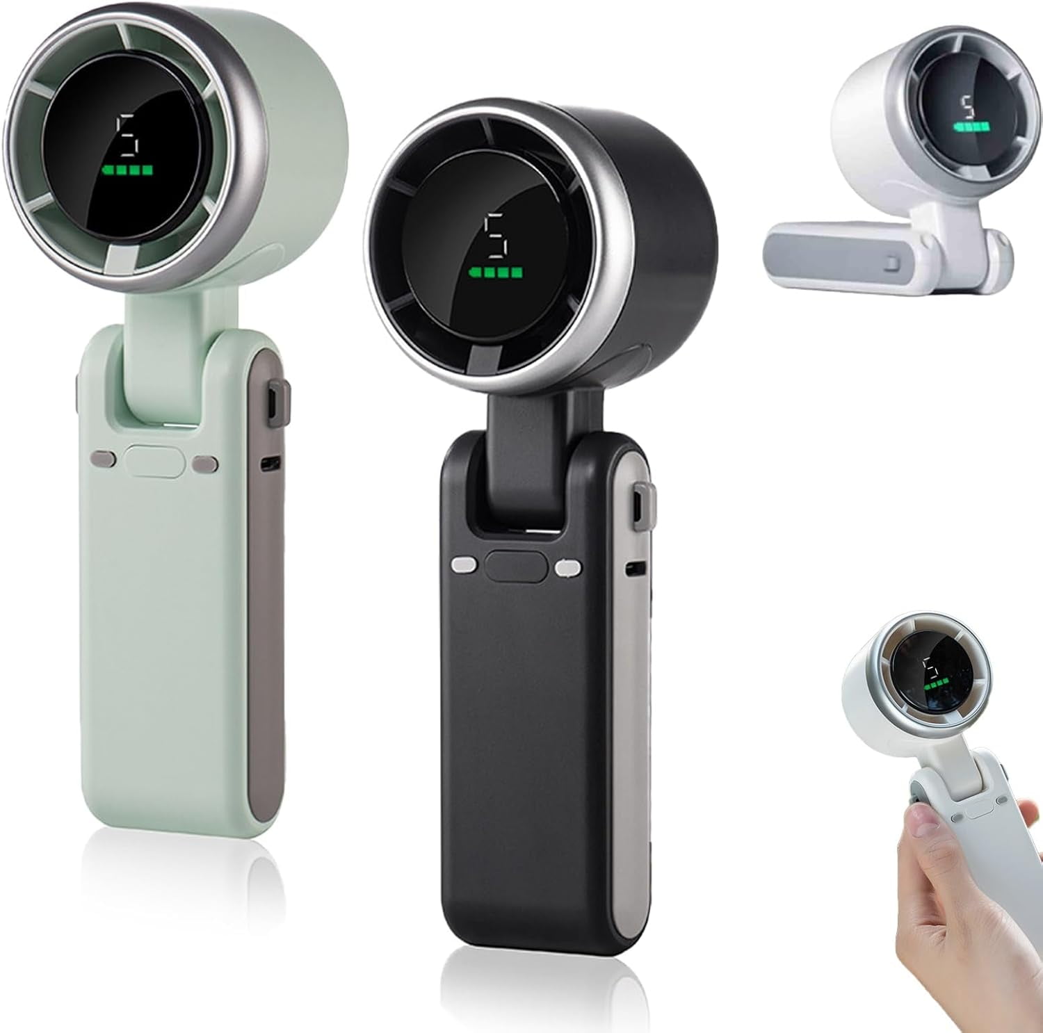 Xuyuan Portable Turbo Handheld Fan， 5-Speed Jet Airflow & Foldable ...