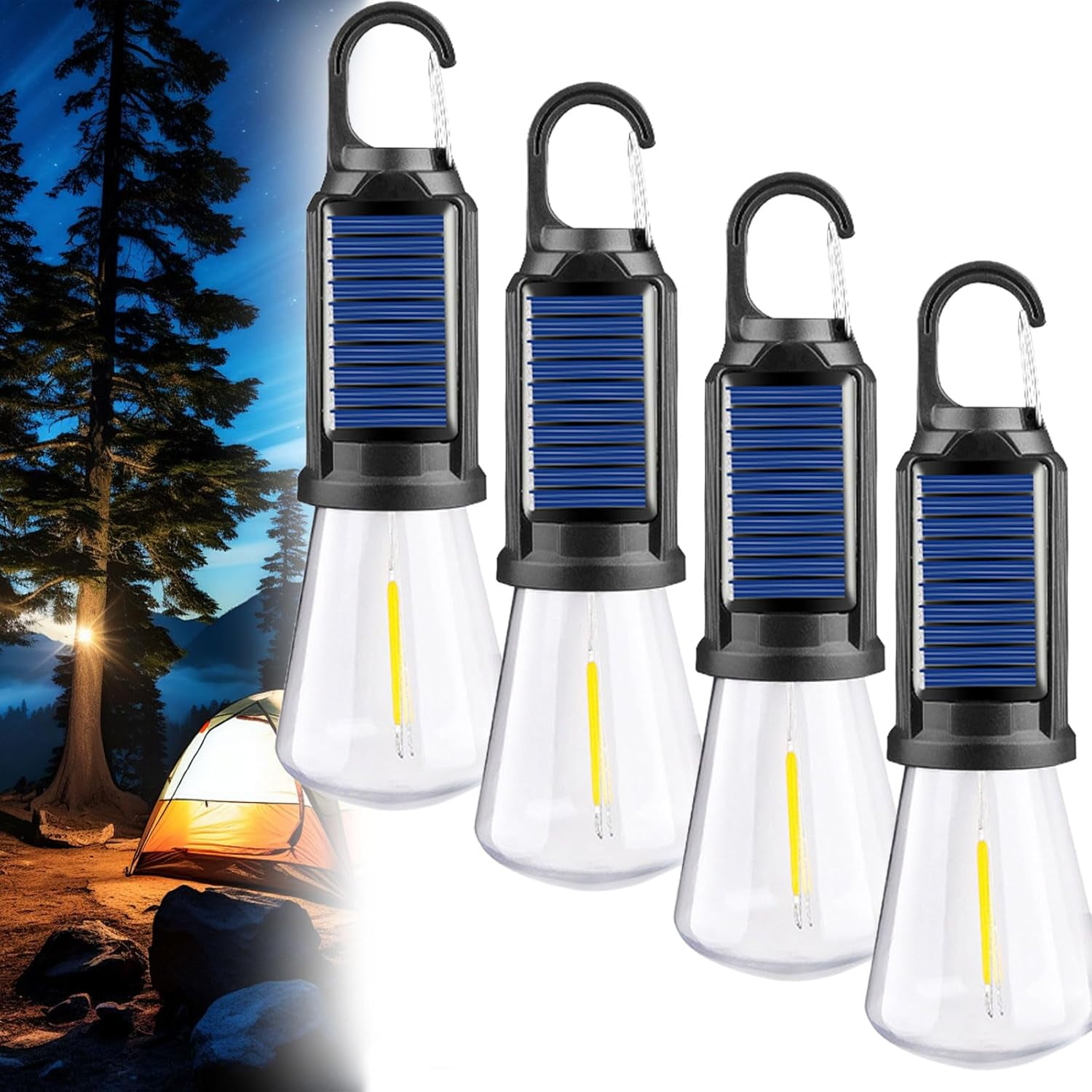 Xuyuan Solar-Powered Camping Lantern , 2025 Upgraded 3-Brightness Modes & IPX4 Waterproof ...