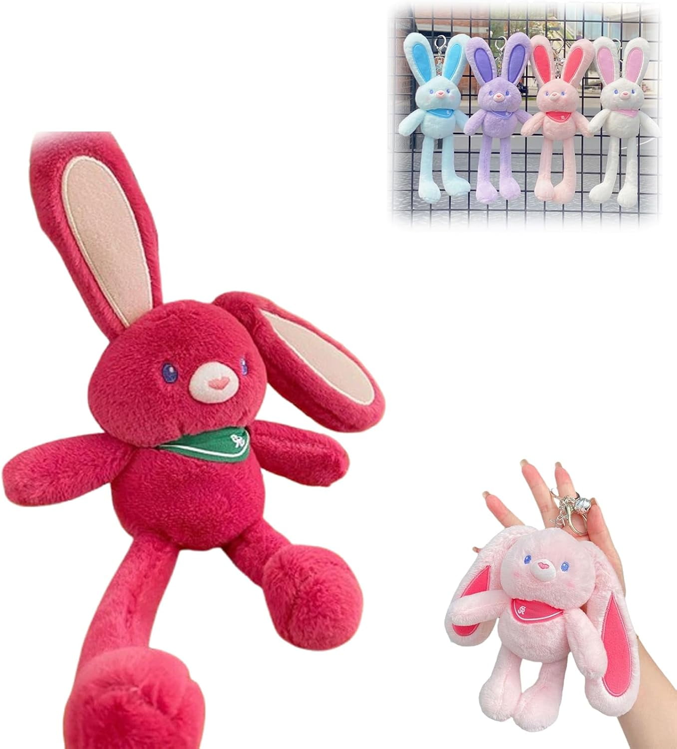 Xuyuan Stretchy Easter Bunny Plush Toy - Interactive Pull-Up Rabbit ...