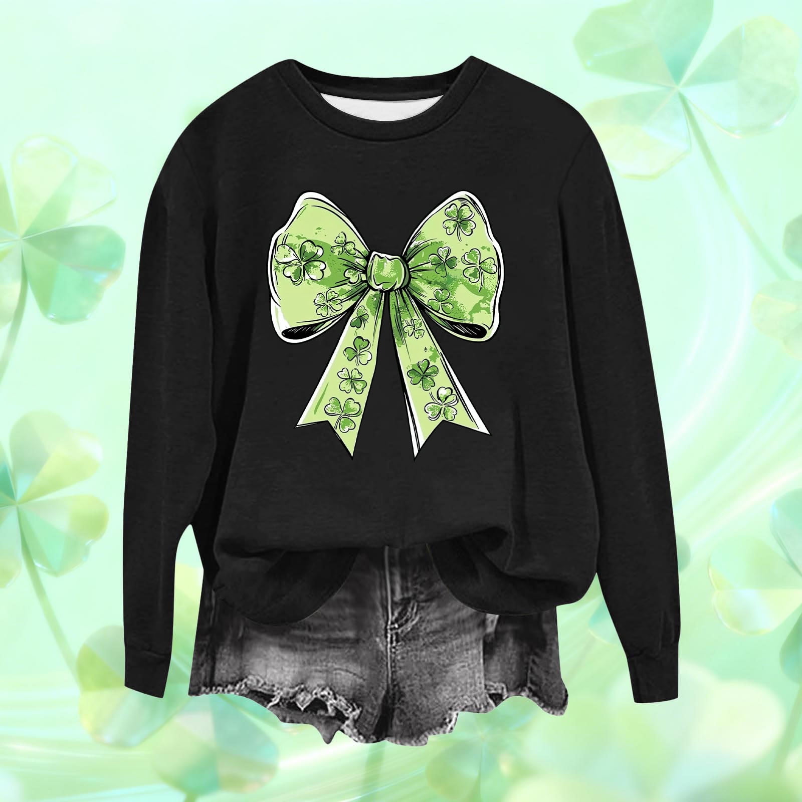Xuyuer St. Patrick's Day Sweatshirt for Women Irish Shamrock Pullover ...