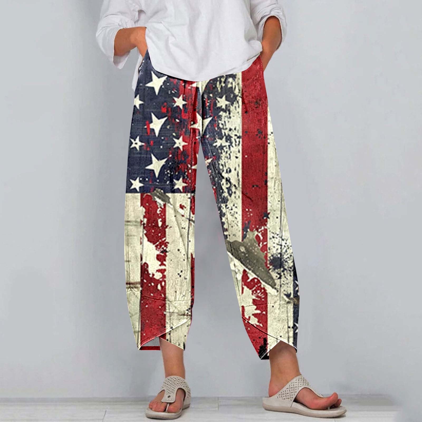 Xuyuer Women’s High Waisted Wide Leg Pants 3D Digital Print Baggy Fit ...