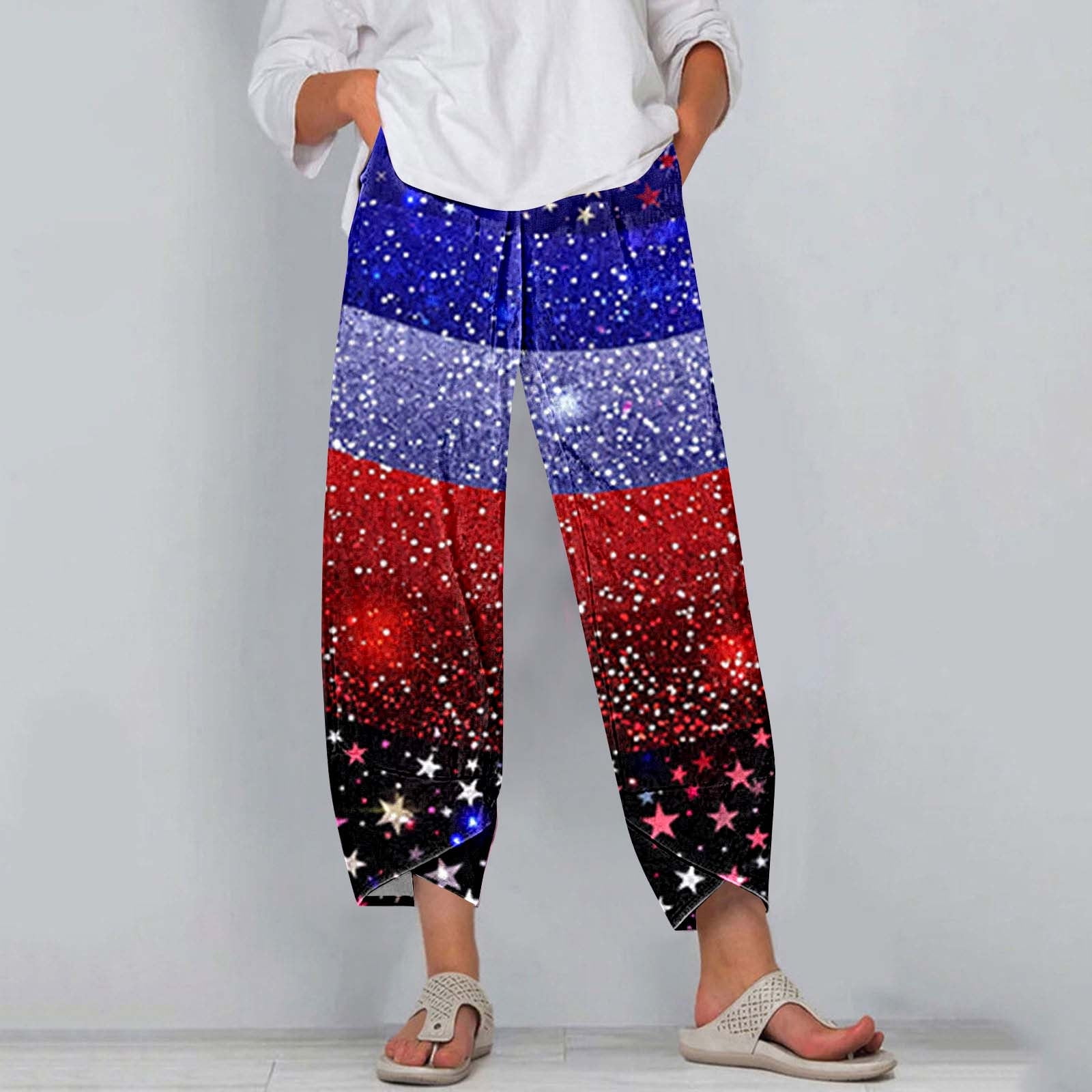 Xuyuer Women’s High Waisted Wide Leg Pants 3D Digital Print Baggy Fit ...