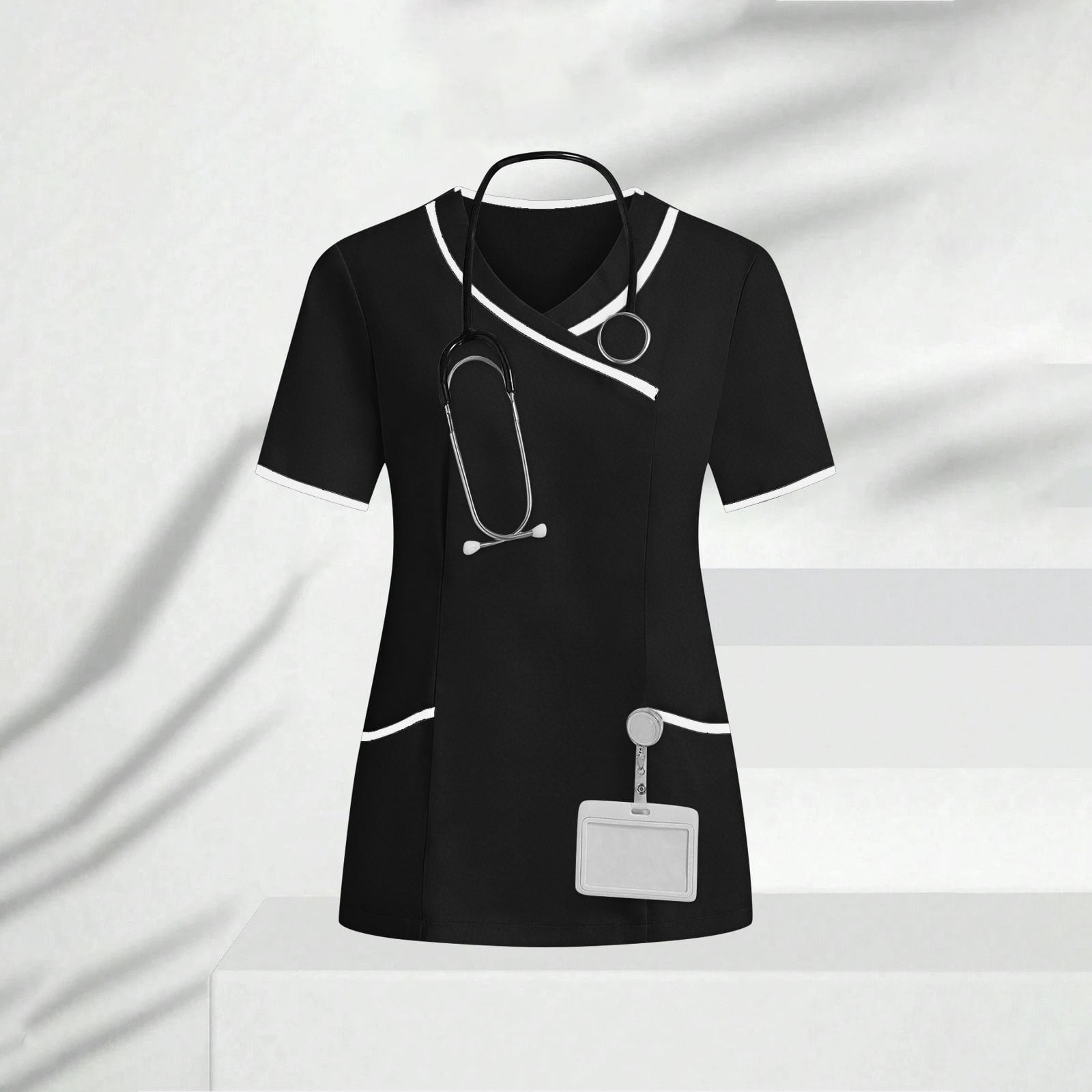 Xuyuer Women's Nurses Tunic Uniform Clinic Carer V-Neck Protective ...