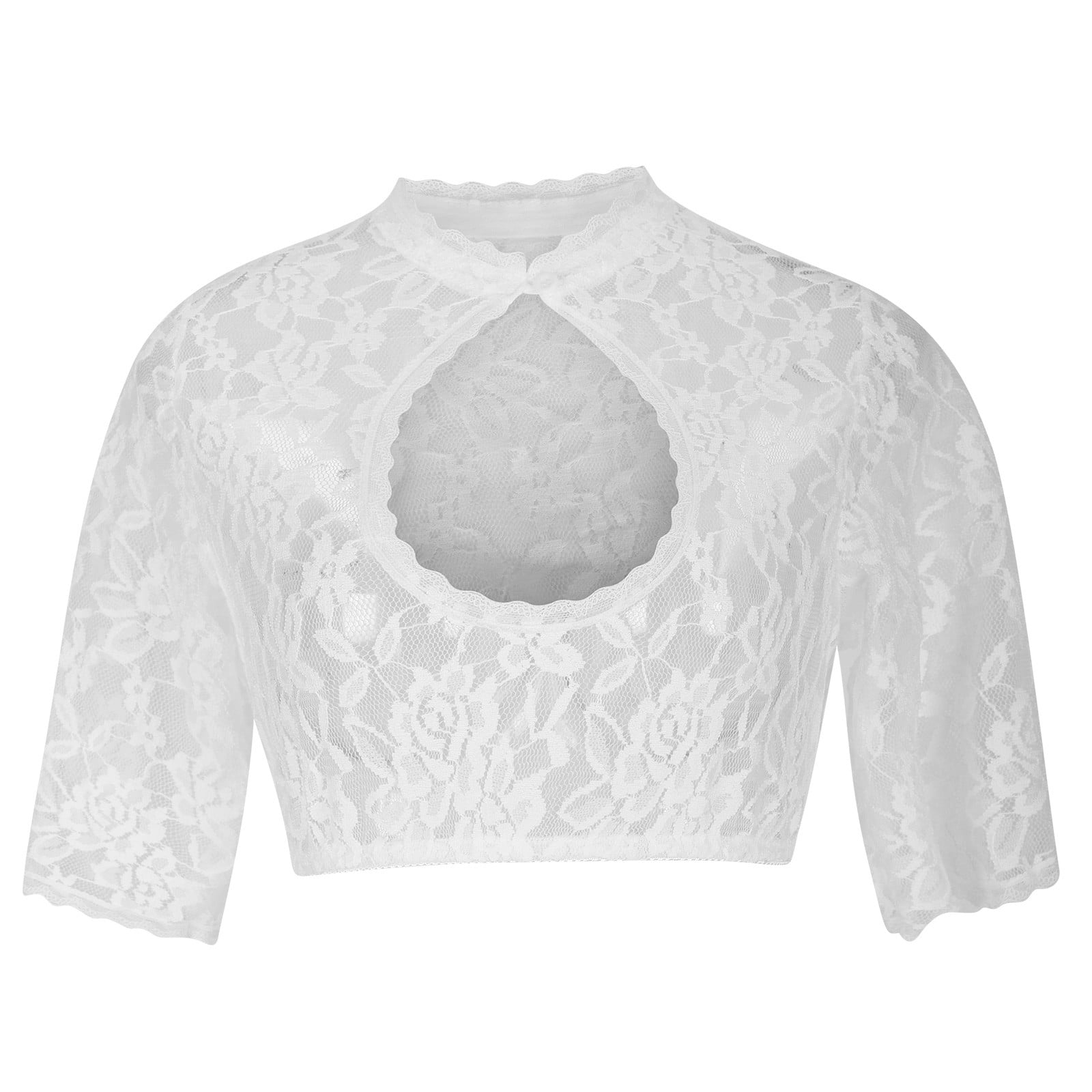 Xuyuer Womens Lace Dirndl Blouse Oktoberfest Costume Traditional ...