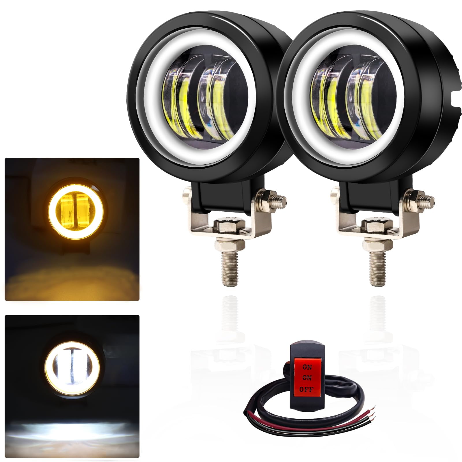 Xuzimaoyi Motorcycle LED light MMF7 Fog Light Motorcycle Driving 20W lights 3inch Round Led ...