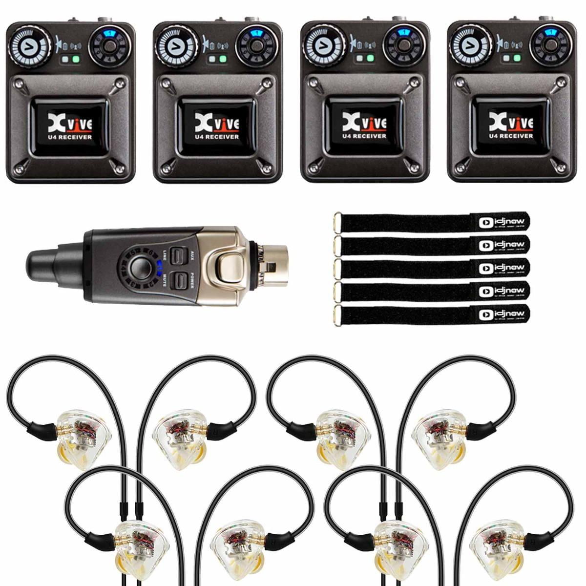 Xvive U4R4 Four-Pack U4 In-Ear System with (4) Receivers & (4) T9 In ...