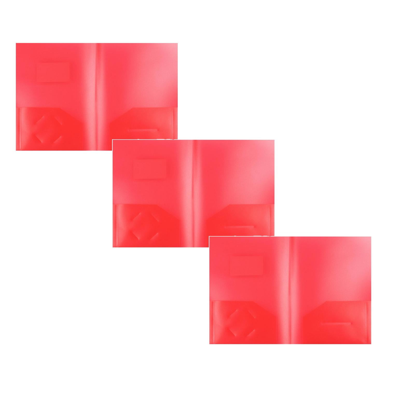 Xwjun 3pc 2 Pocket Plastic Folders 2 Pocket Plastic Folder File Folders ...