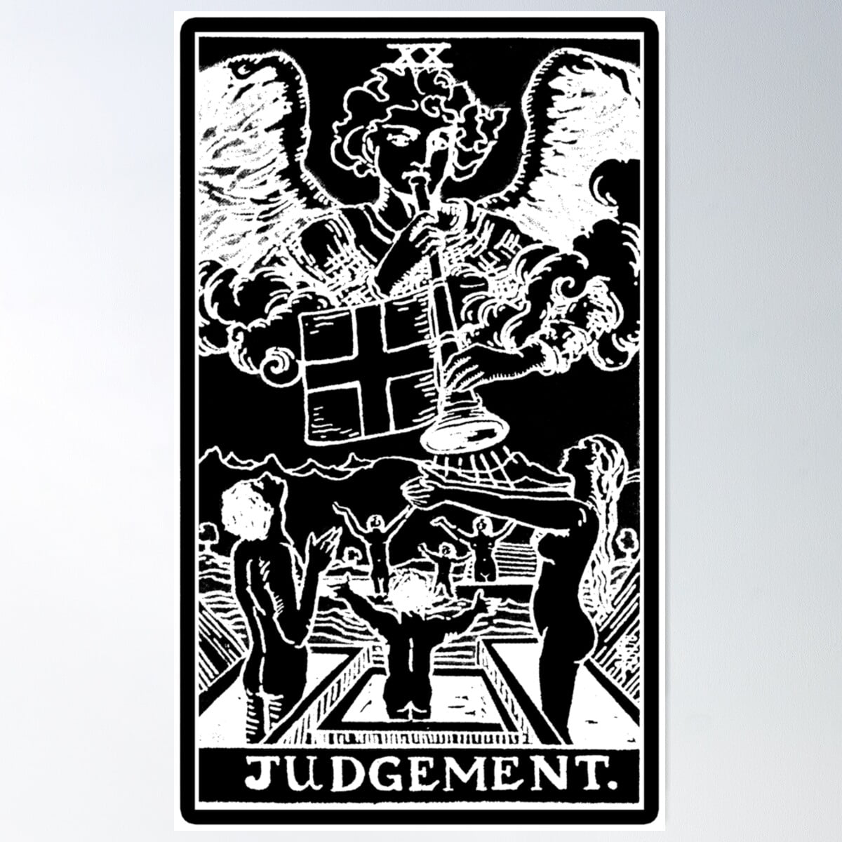 Xx. Judgement Tarot Card | Obsidian And Pearl Poster Wall Art, Modern ...