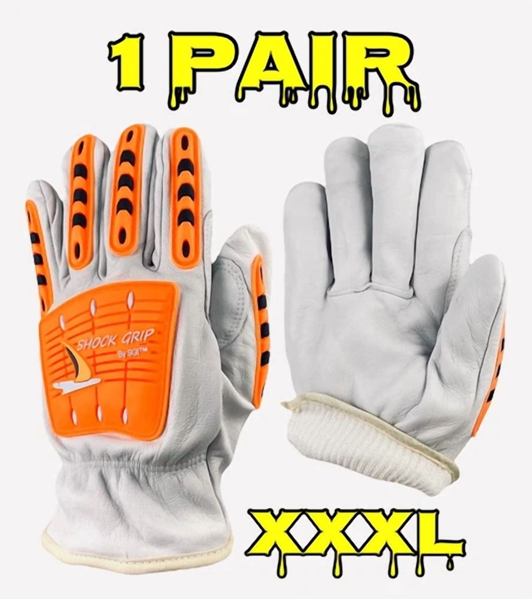 ??Xxxl Goatskin Leather Work Gloves Tpr Impact Level 5 Cut Resistant ...