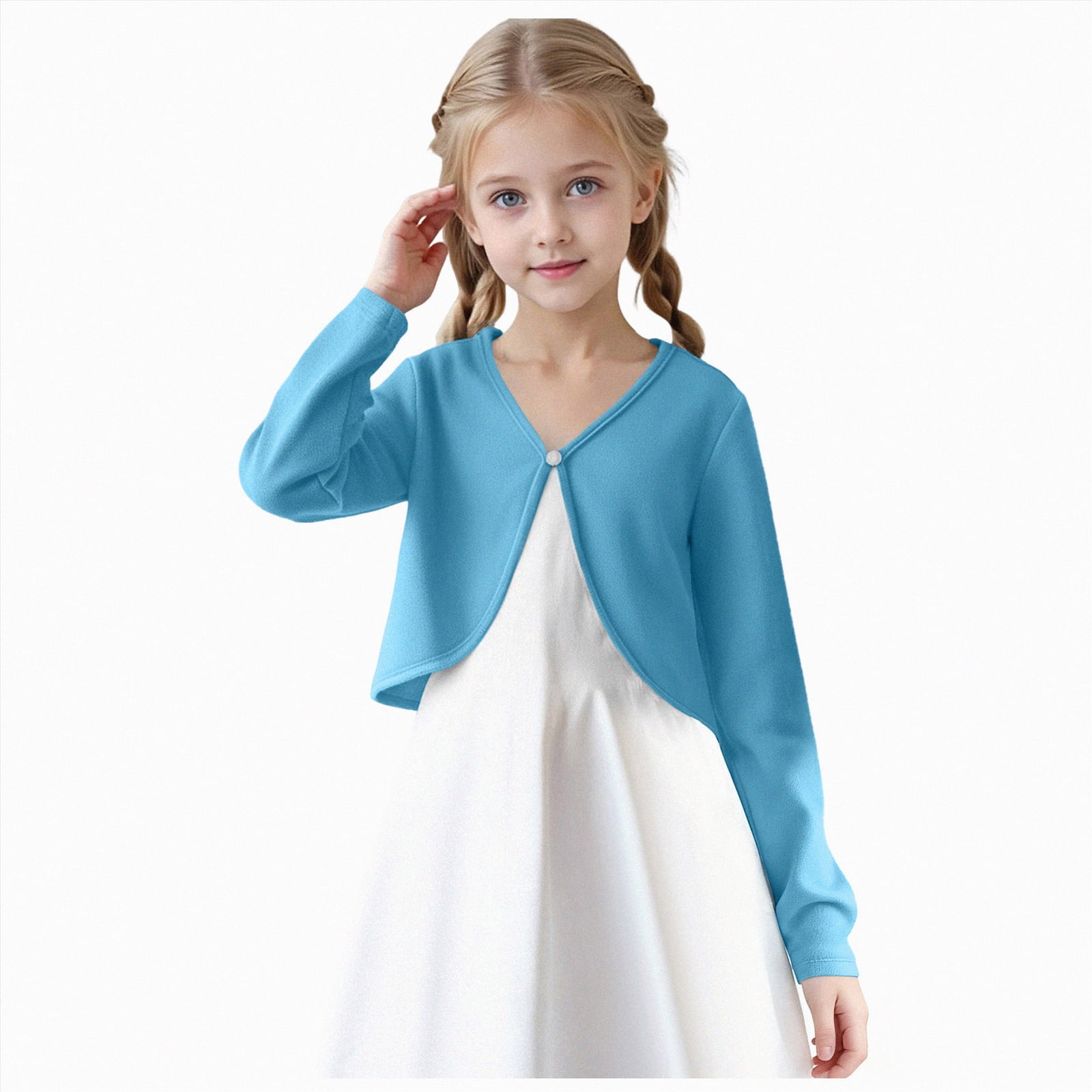 Xyant Girls Open Front Shrug Cardigan Kids Children Knit Long Sleeve ...