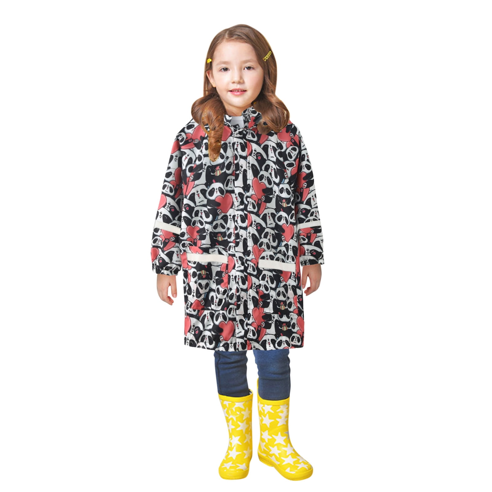 Xyant Toddler Boy Girl Raincoat Kids Color Block Button Rain Jacket ...