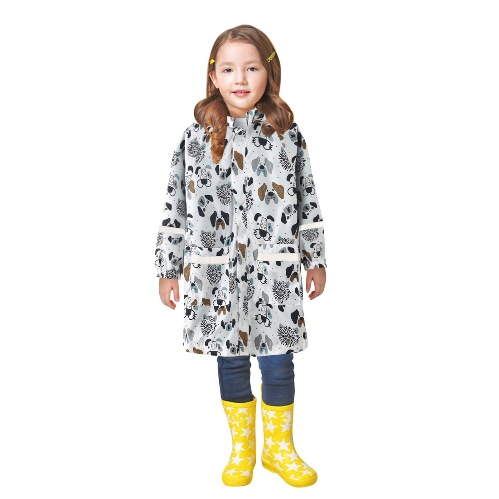 Xyant Toddler Boy Girl Raincoat Kids Color Block Button Rain Jacket ...
