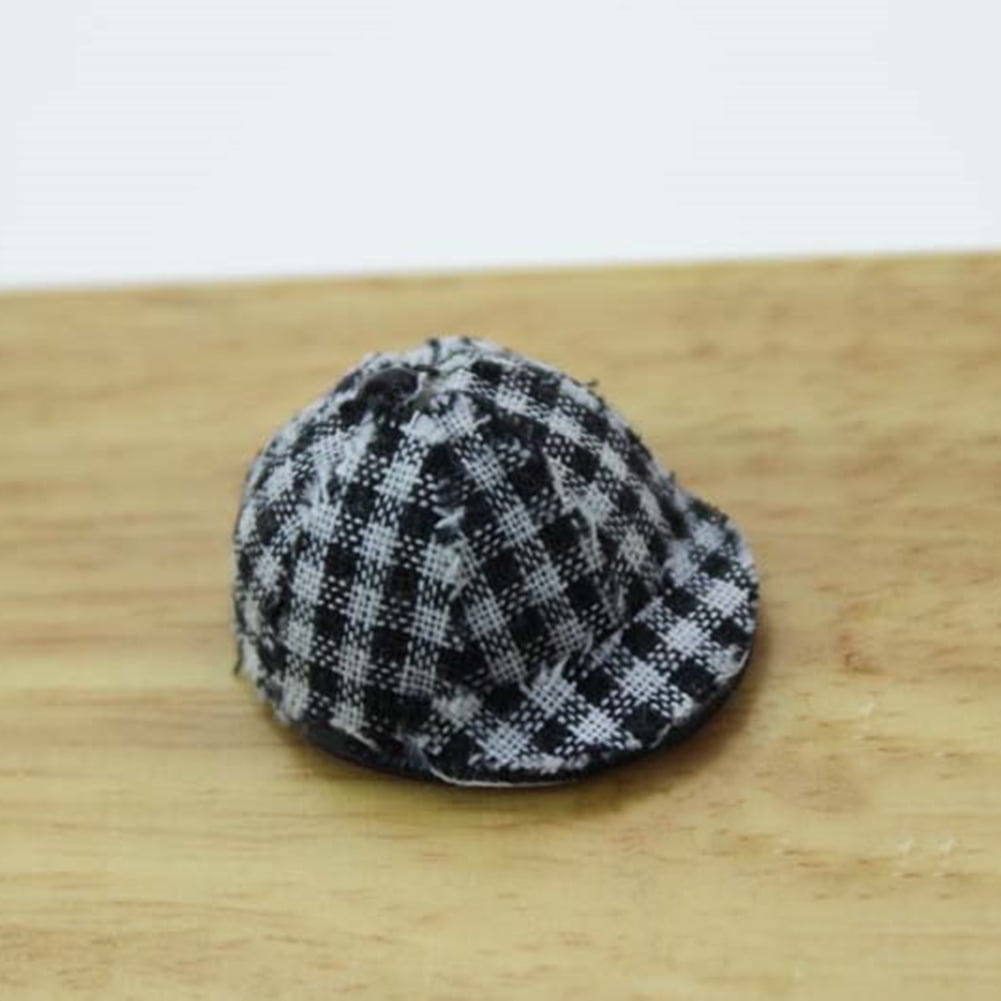 Xyer 1:12 1:6 Simulation Model Mini Grid Hat Baseball Cap BJD Doll ...