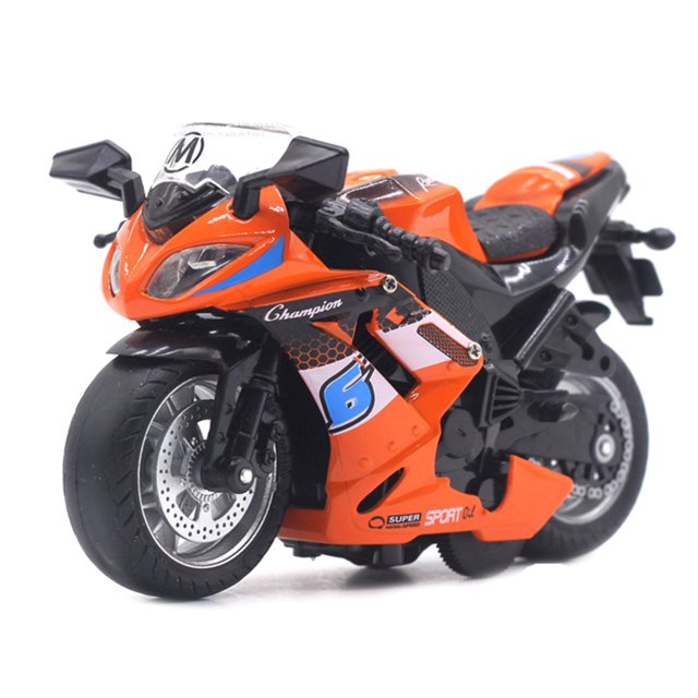 Xyer 1/14 Simulation Motorcycle Pull Back Model with LED Music Learning ...