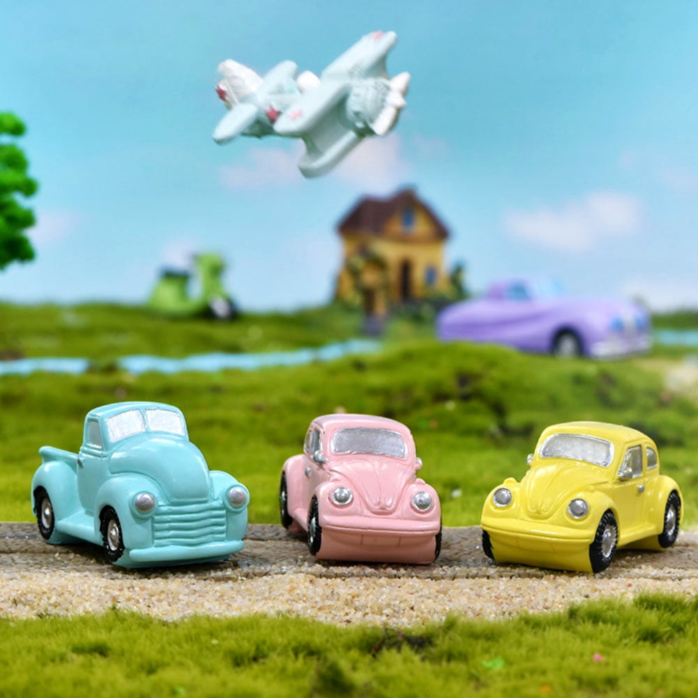 Xyer Mini Vehicle Car Truck Plane Model Ornament Fairy Garden Micro ...