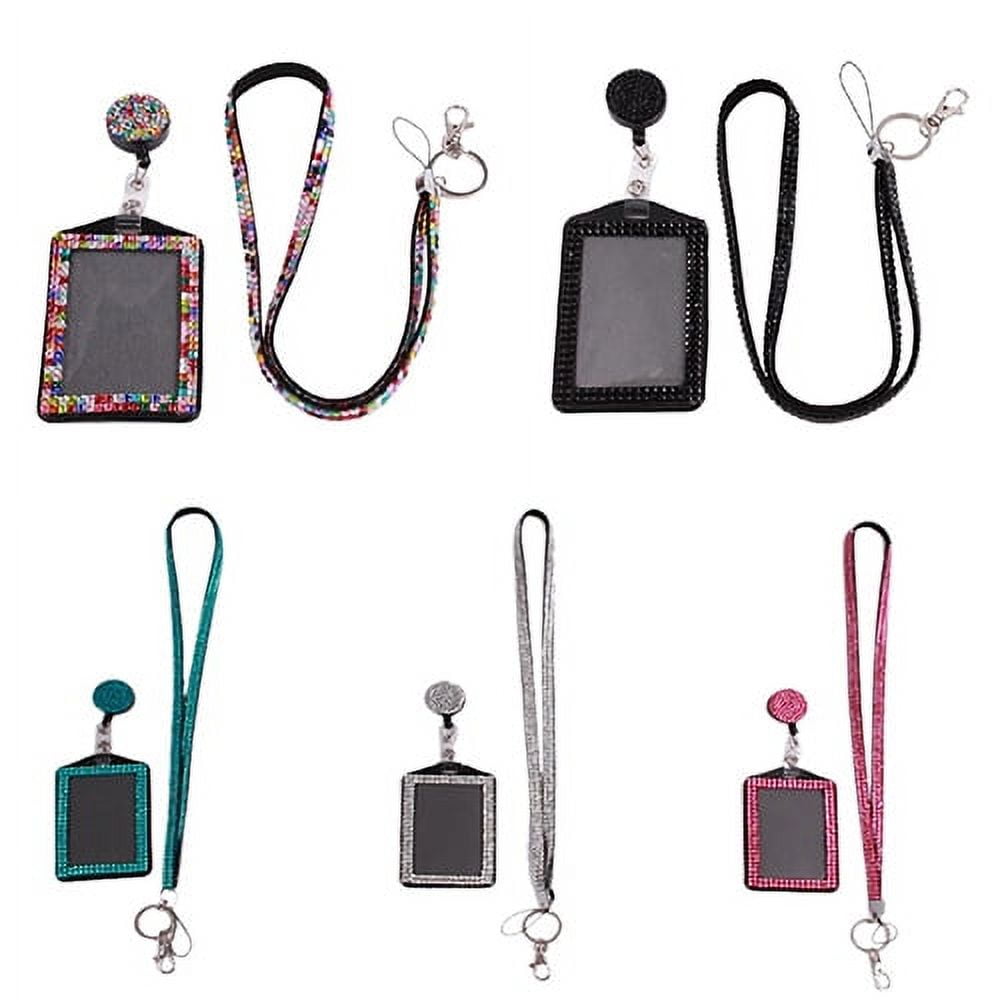 Xyer Rhinestone Neck Bling Lanyard Retractable ID Badge Reel Phone Key ...