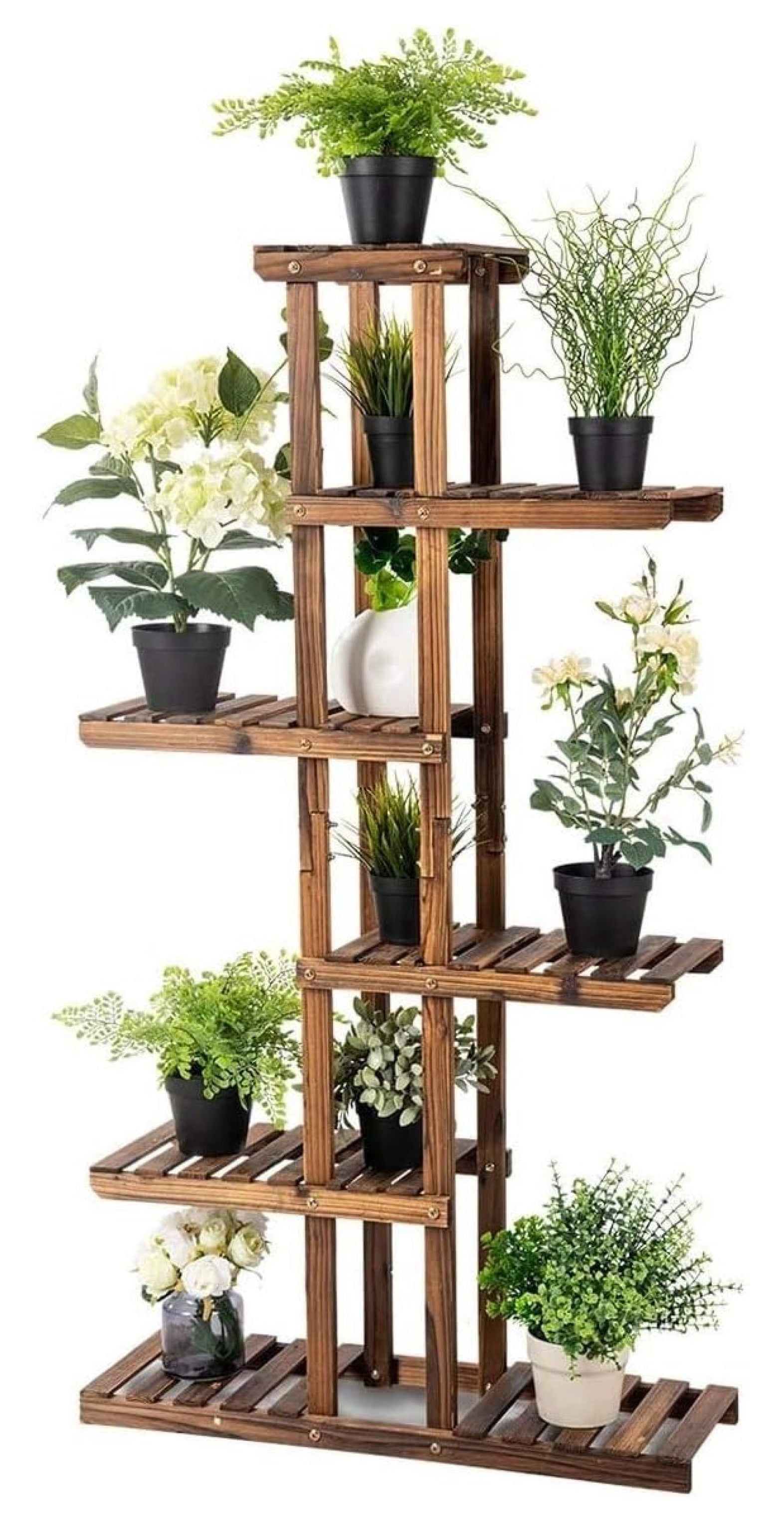 XylehR Plant Stand Flower Rack, Wooden 7 Tier Plant Shelves Bonsai ...