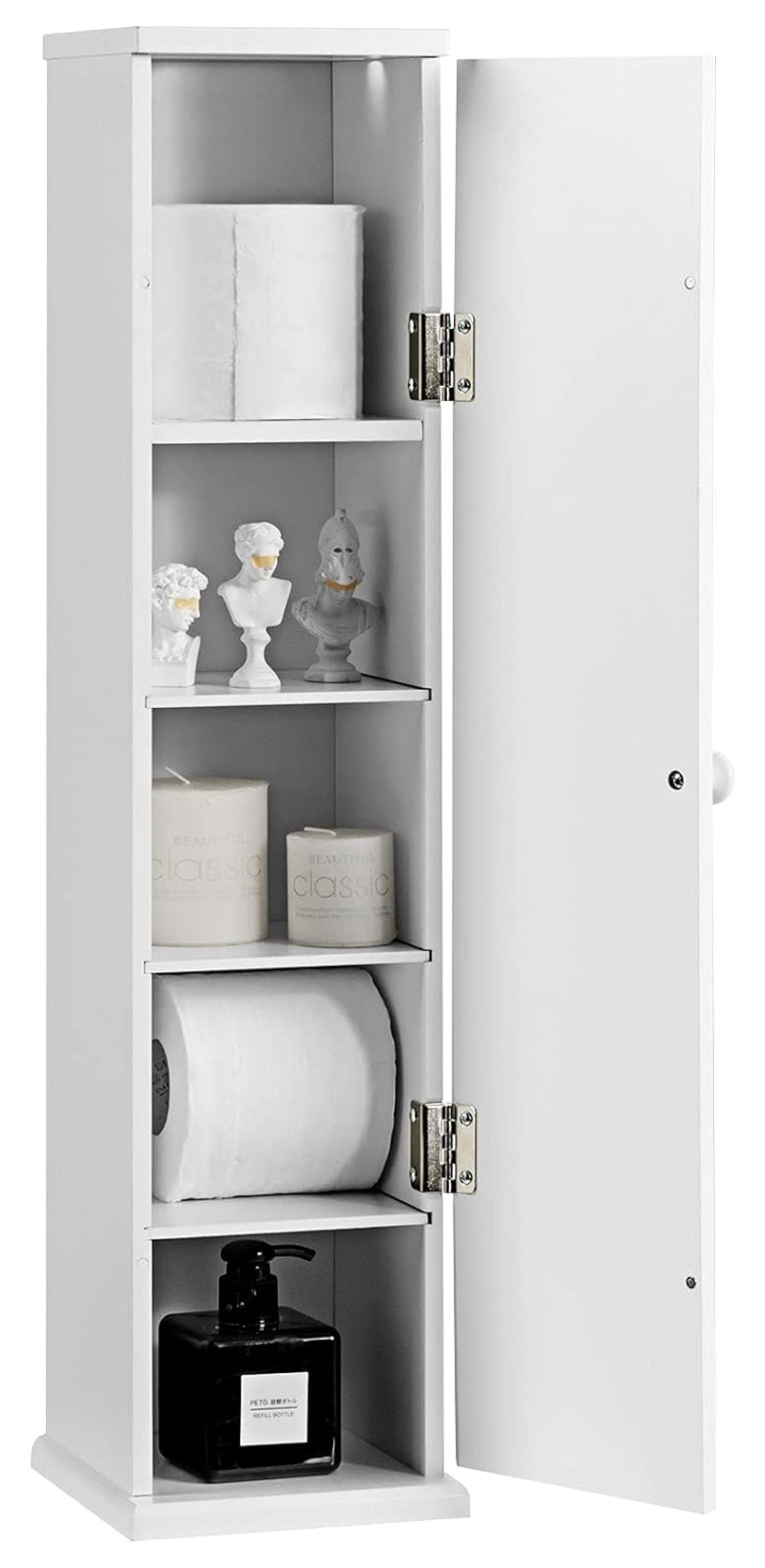 XylehR Small Bathroom Storage Cabinet, Standing Holder with 4 Shelves ...