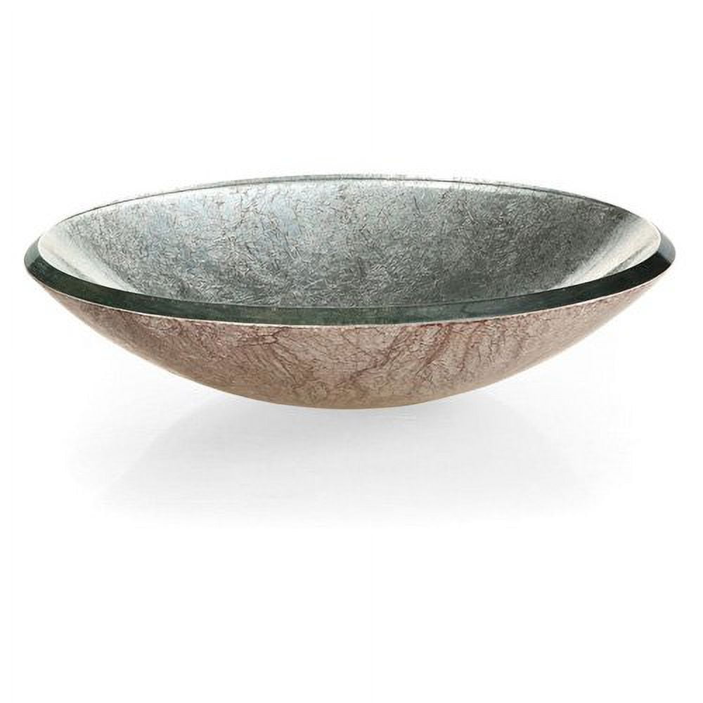 Xylem RVE165 Reflex Round Glass Vessel Sink - Metallic Silver - Walmart.com