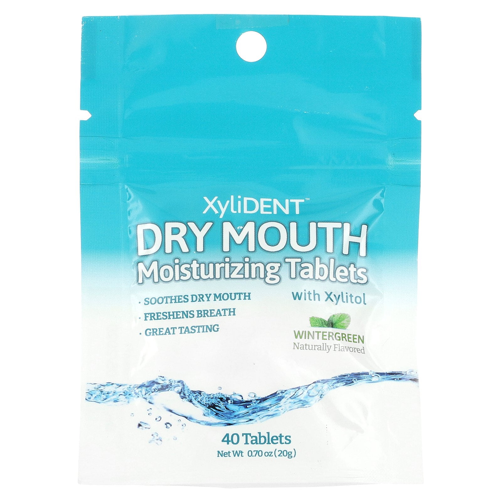 XyliDENT Dry Mouth Moisturizing Tablets, Wintergreen Flavor, 40 Count ...
