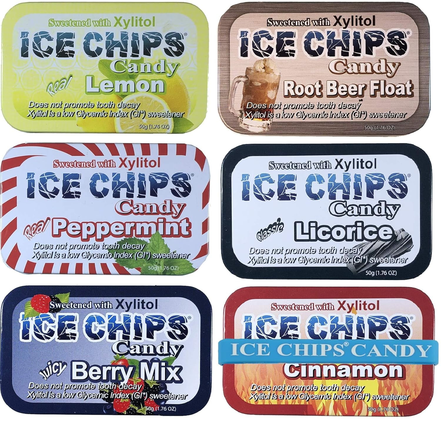 Xylitol Candy 6 Tins (Variety Pack); Low Carb, Gluten Free - includes ...