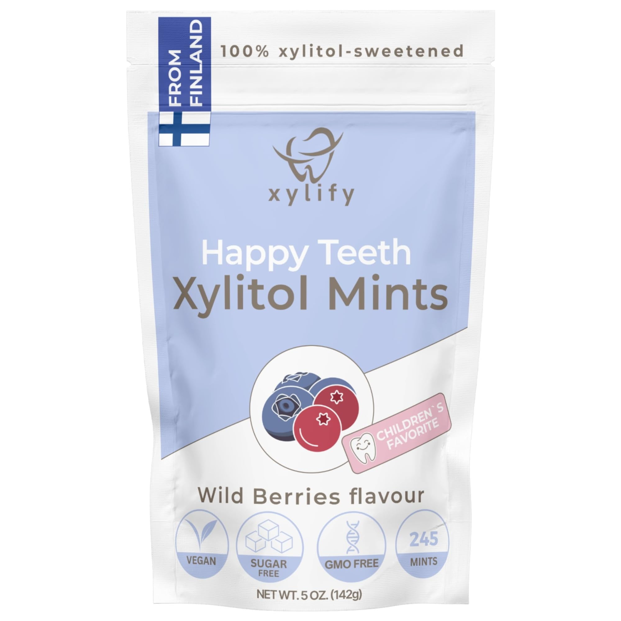 Xylitol Mints for Oral AKF18 Care - Wild Berries flavor, 100% Xylitol ...
