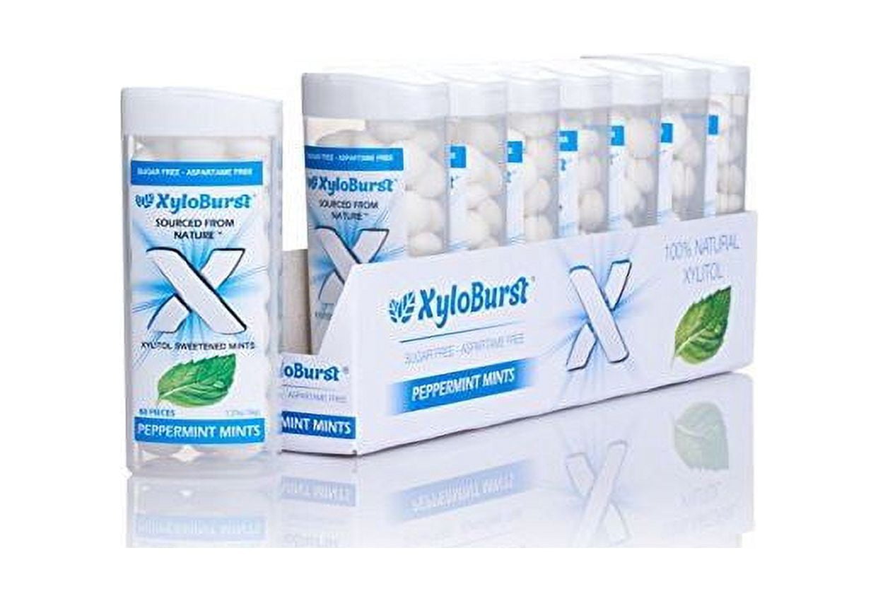 XyloBurst Peppermint Xylitol Mints - 60 Count Mints 8 Pack - Walmart.com