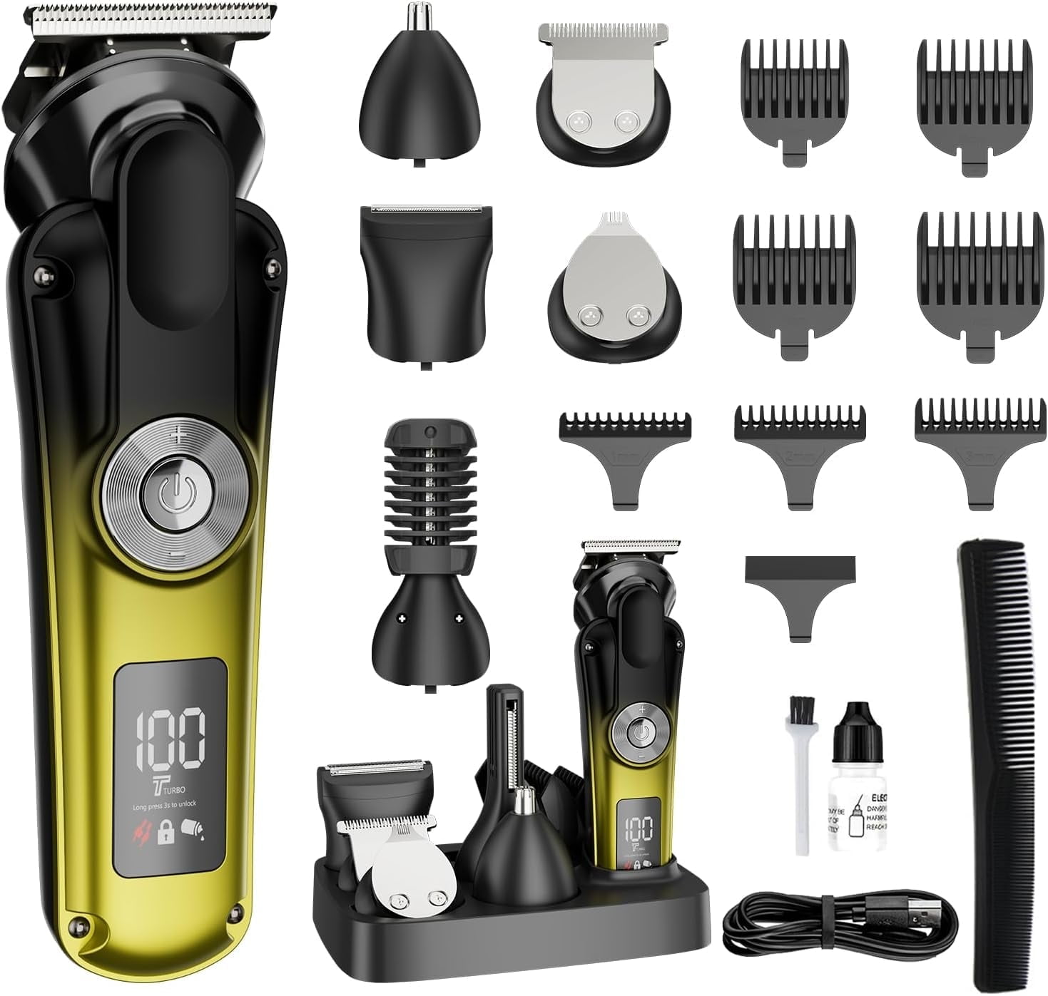 Xylobyte Beard Trimmer for Men Professional Hair Clippers, Rechargeable ...