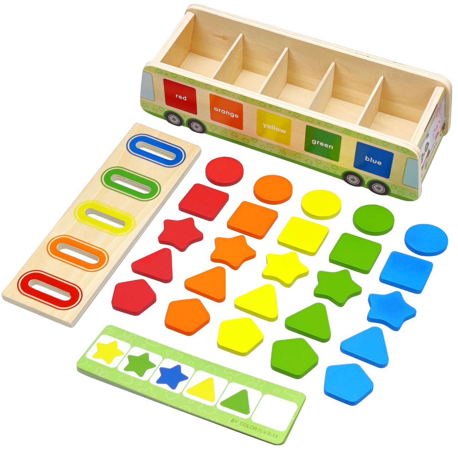 Xylolin Montessori Toys Wooden EC36 Color & Shape Sorting Toy for ...