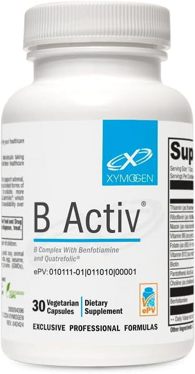 Xymogen Vitamin B Complex - B Activ - Activated B Vitamins with Benfotiamine and Quatrefolic ...