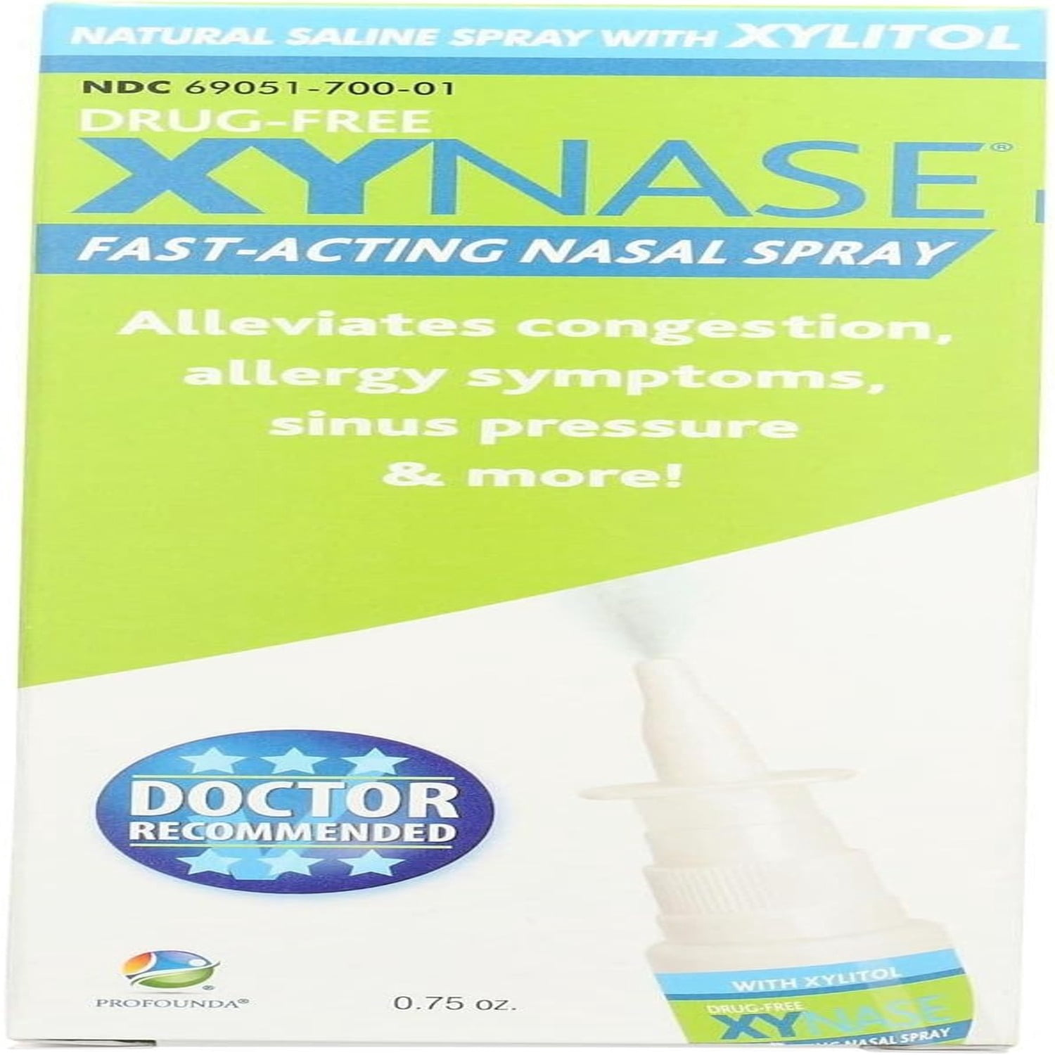 Xynase Natural Moisturizing Xylitol Saline Nasal Spray for Dry Nose ...