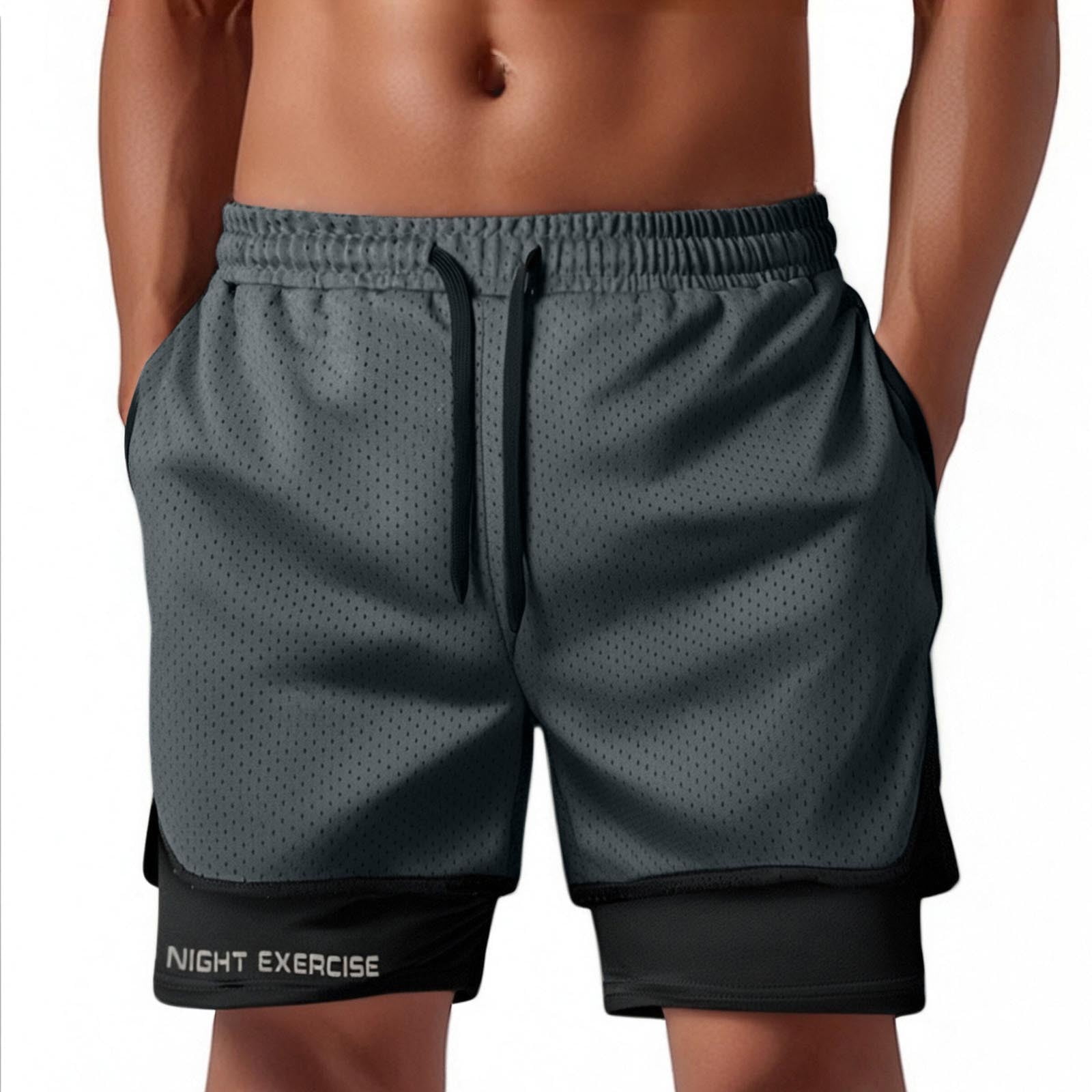 Xysaqa 2 in 1 Running Shorts for Men Lightweight Jogging Basketball ...