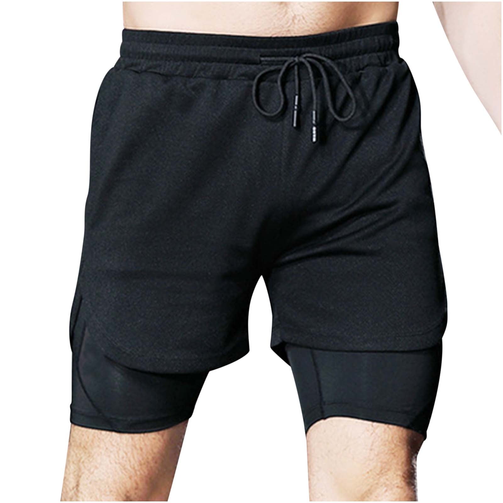 Xysaqa 2 in 1 Running Shorts for Men Lightweight Jogging Basketball ...
