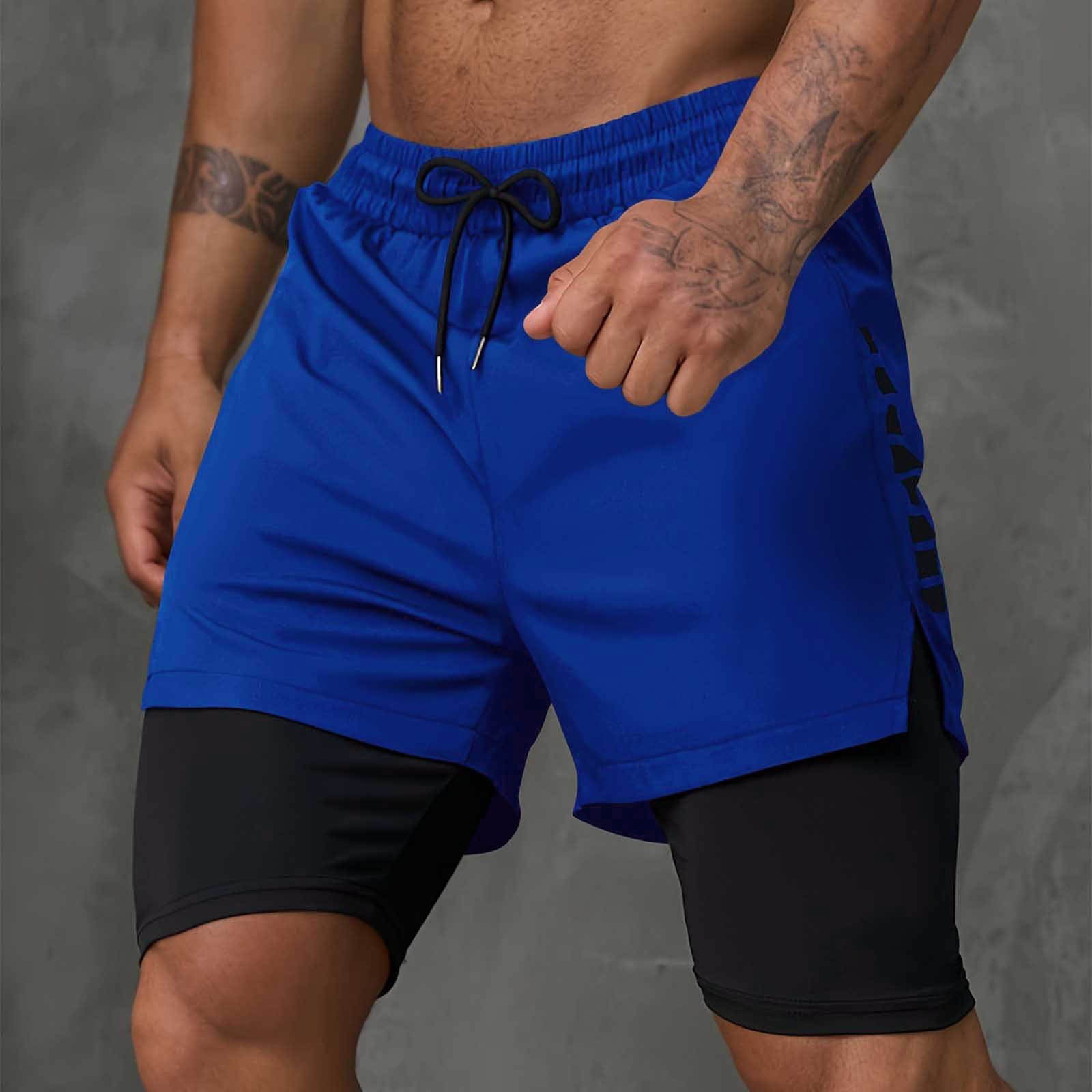 Xysaqa 2 in 1 Running Shorts for Men Lightweight Jogging Basketball ...