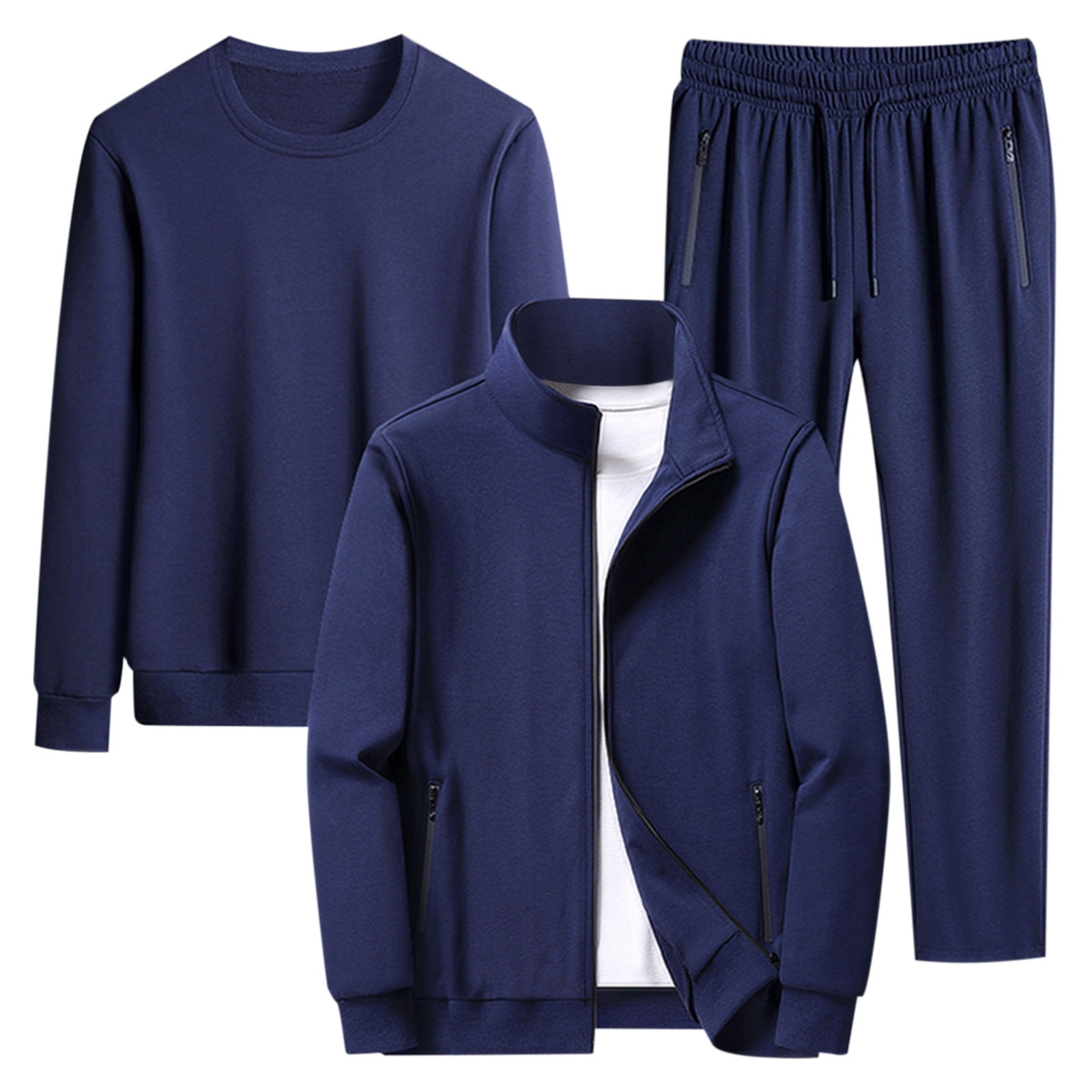 Xysaqa 3 Piece Men's Tracksuit Athletic Sports Sets, Big & Tall Casual ...