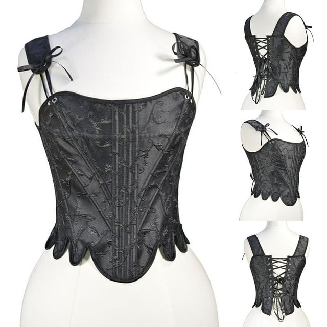 Xysaqa Corsets Top Women's Renaissance Lace Up Vintage Boned Bustier ...