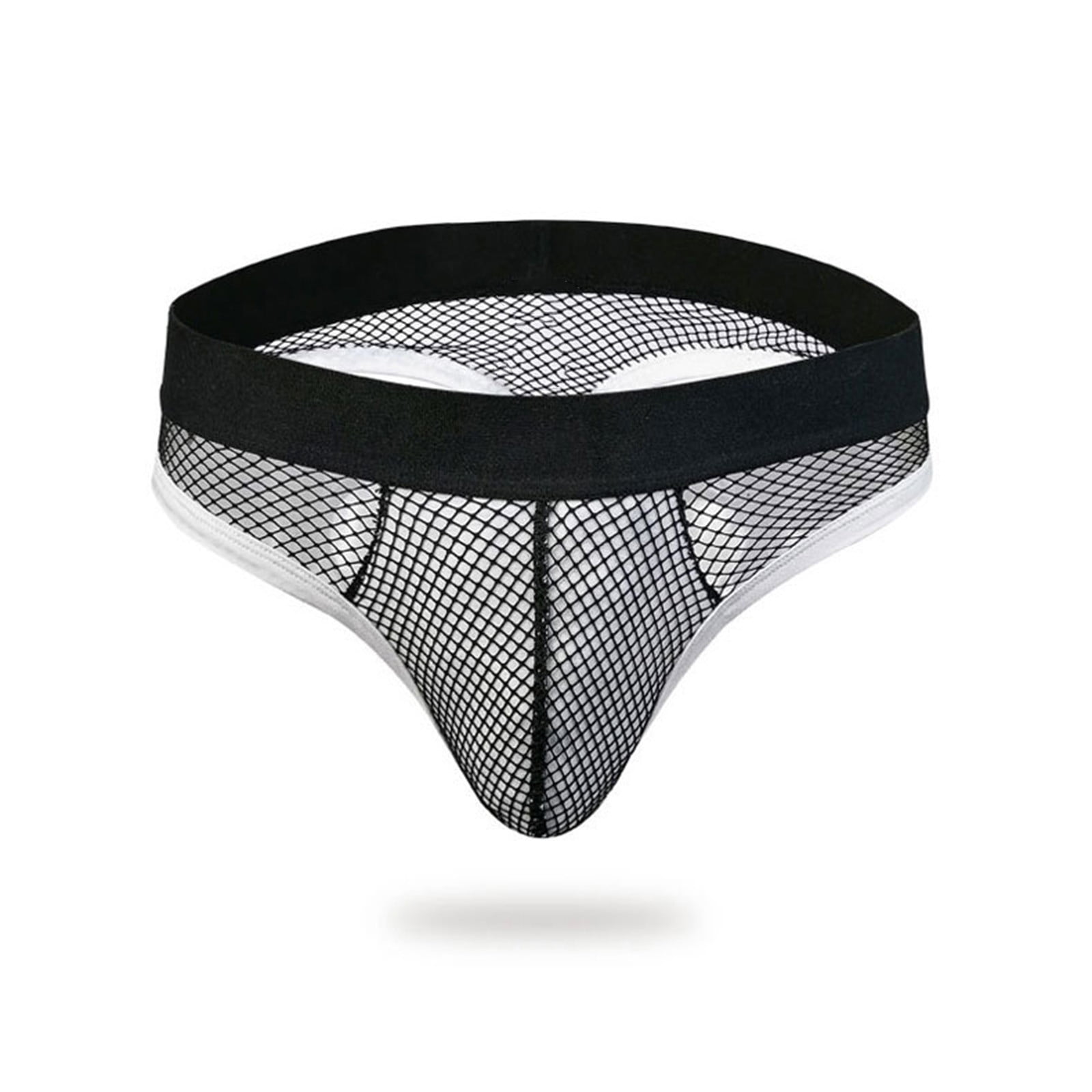 Xysaqa Fishnet Thongs for Men, Men's Mesh Thong Underwear Cotton Low ...
