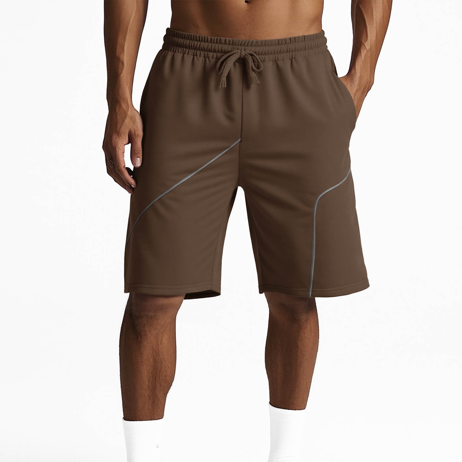 Xysaqa Men's Comfortable Terry Jogger Shorts Summer Knee Length Sweat ...