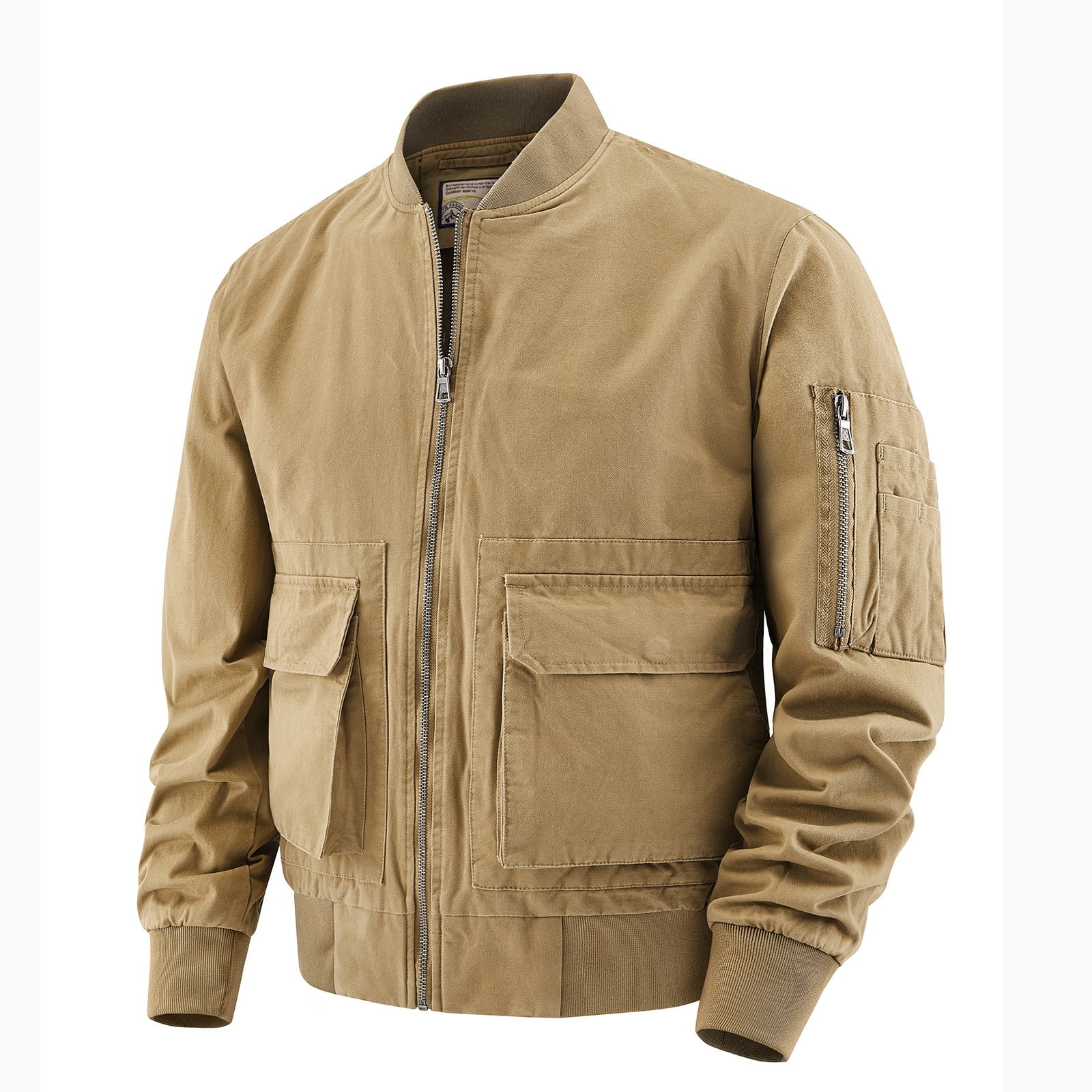 Xysaqa Men's Cotton Multi Pockets Lightweight Military Jacket Casual ...