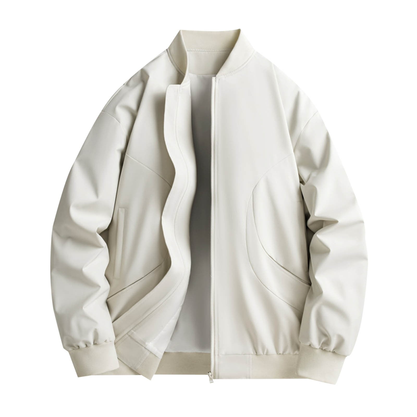 Xysaqa Men's Fashion Solid Lightweight Bomber Jacket Loose Spring Fall ...