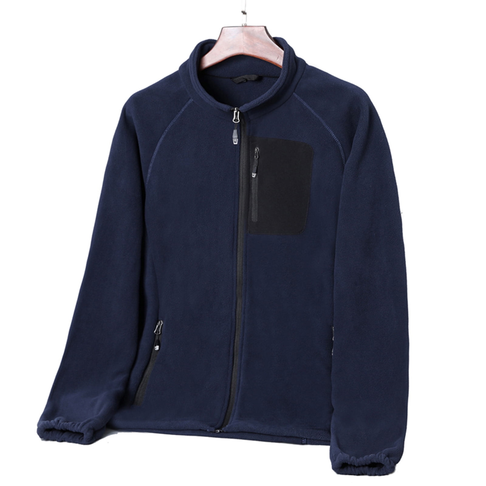 Xysaqa Mens Lightweight Full Zip Soft Polars Fleeces Jacket Outdoor Casual Warm Fall Winter